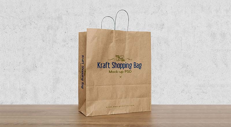 Free Kraft Paper Shopping Bag Mockup PSD - Designbolts