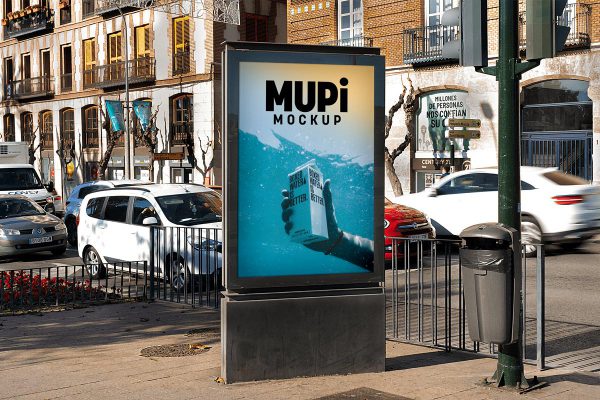 Free MUPI on Busy Street Mockup PSD - Designbolts
