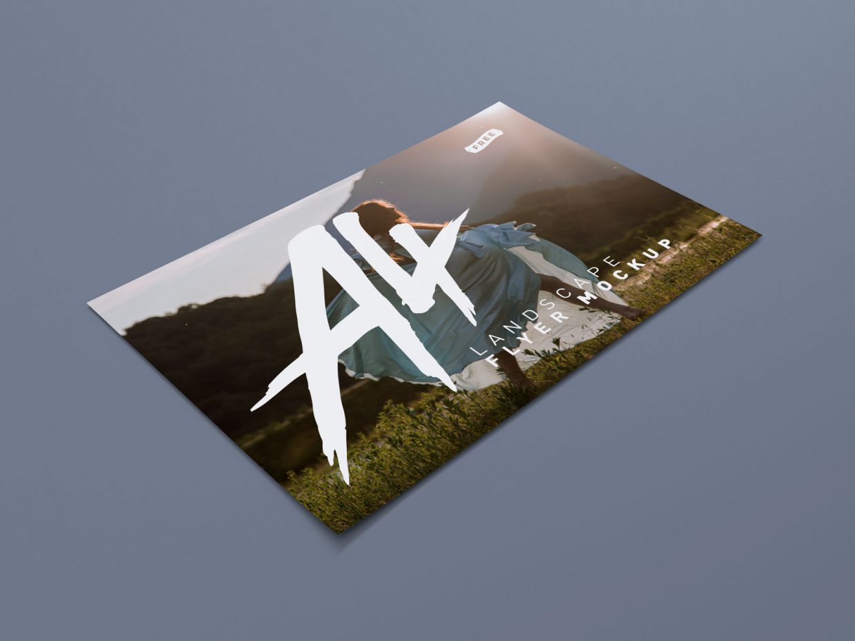 Free Simple A4 Landscape Flyer Mockup PSD - Designbolts