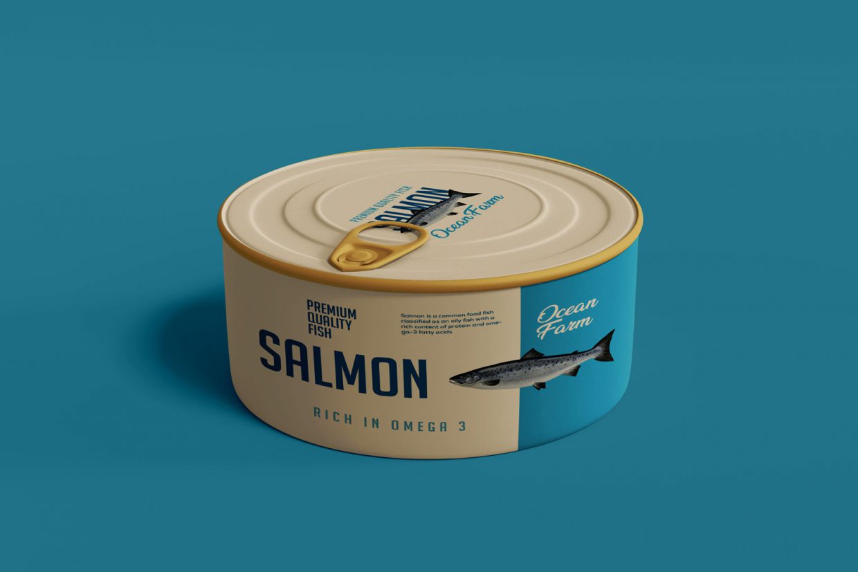 Free Fish Canister Mockup PSD - Designbolts
