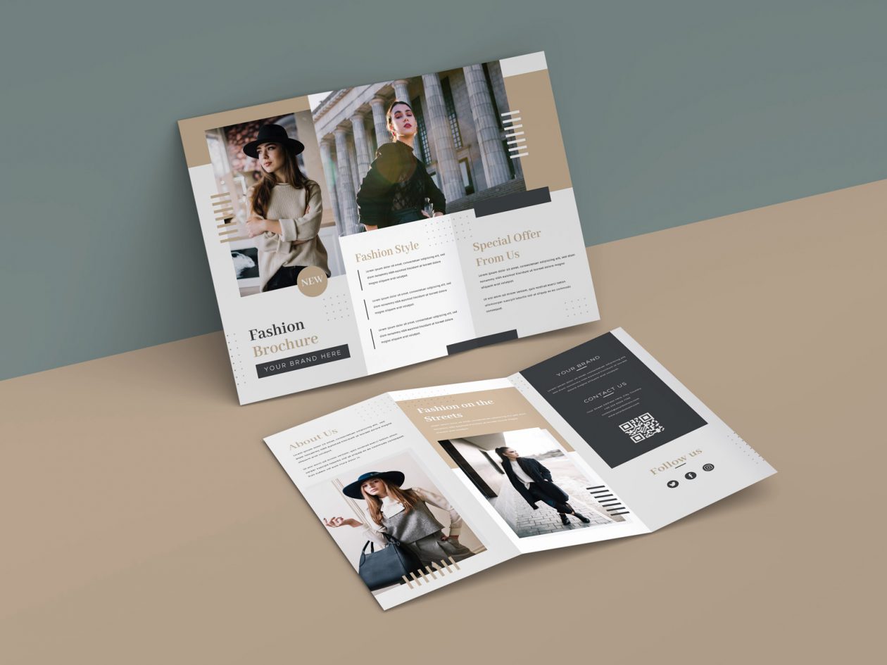 Free Z-Fold Brochure Mockup PSD - Designbolts