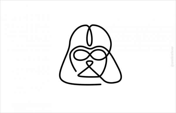 30+ One Line Iconic Character Drawings - Designbolts