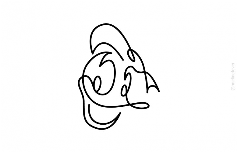 30+ One Line Iconic Character Drawings - Designbolts