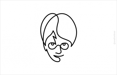 30+ One Line Iconic Character Drawings - Designbolts