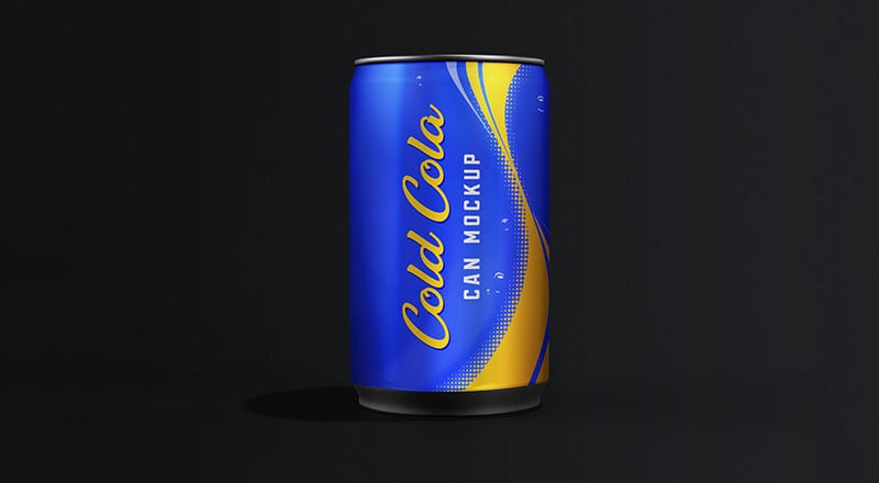 Free Beverage Tin Can Mockup PSD - Designbolts