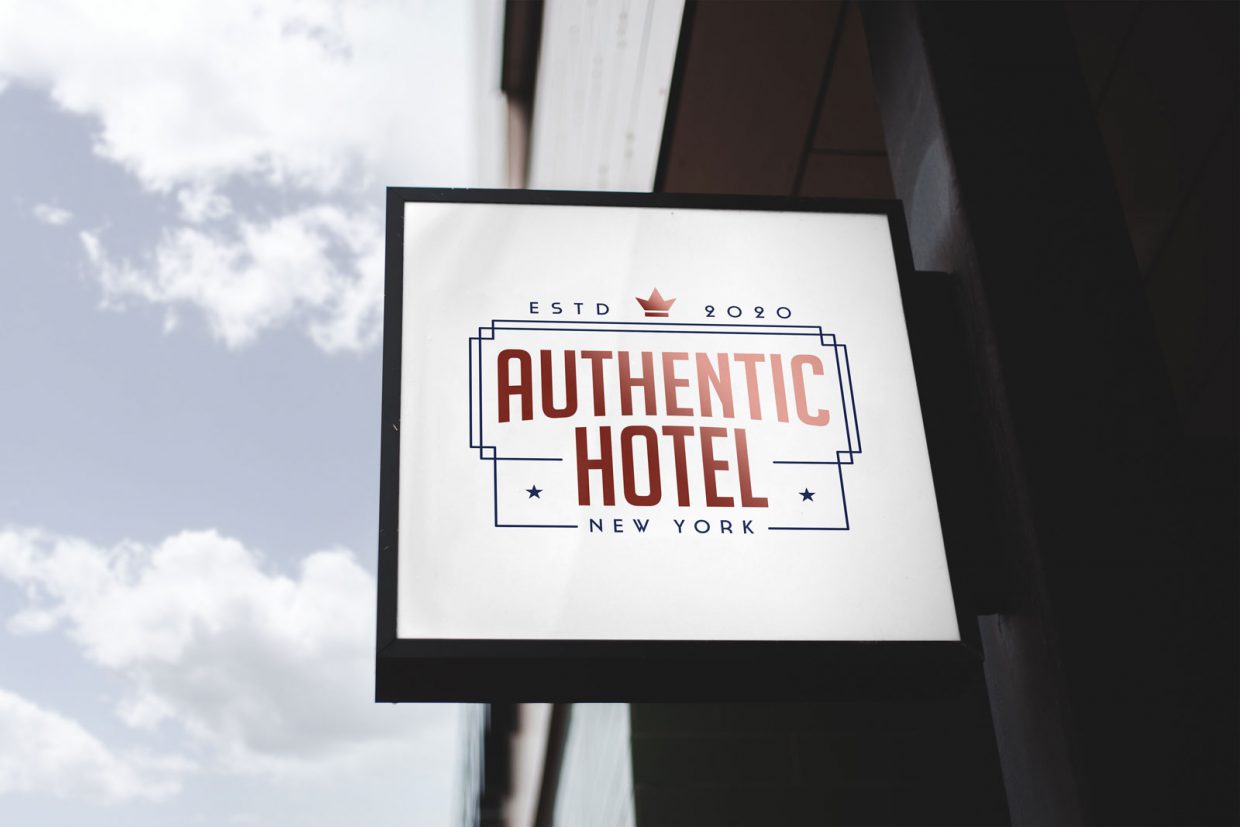 Free Hotel Signage Mockup PSD - Designbolts