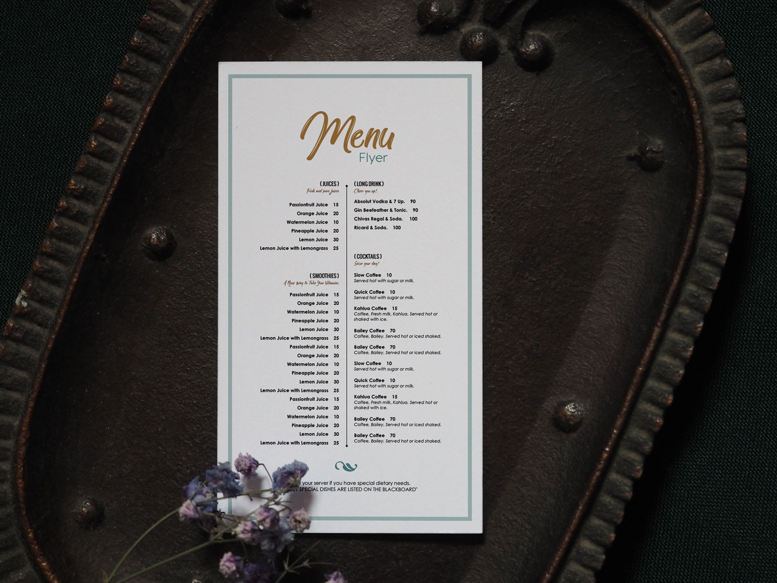Free Restaurant Menu Mockup PSD - Designbolts