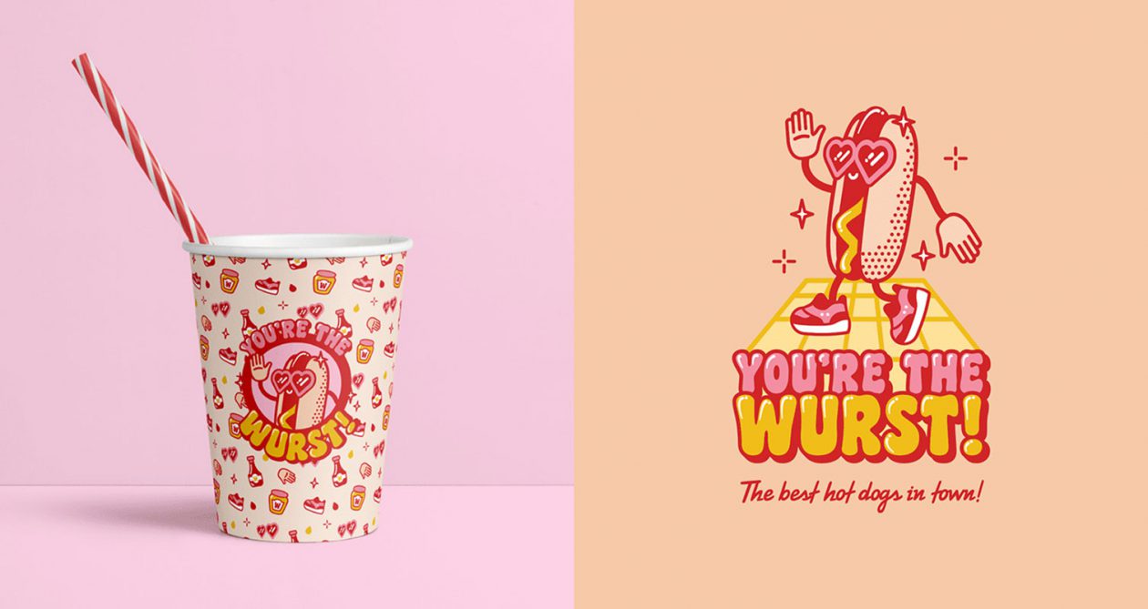 You're The Wurst | Creative Hotdogs Branding Design - Designbolts