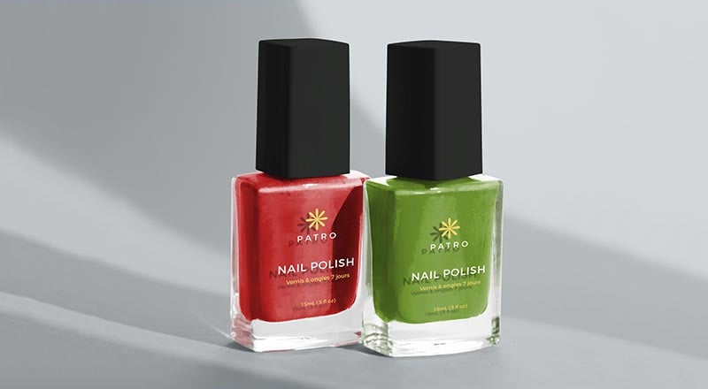 Free Nail Polish Bottles Mockup PSD - Designbolts