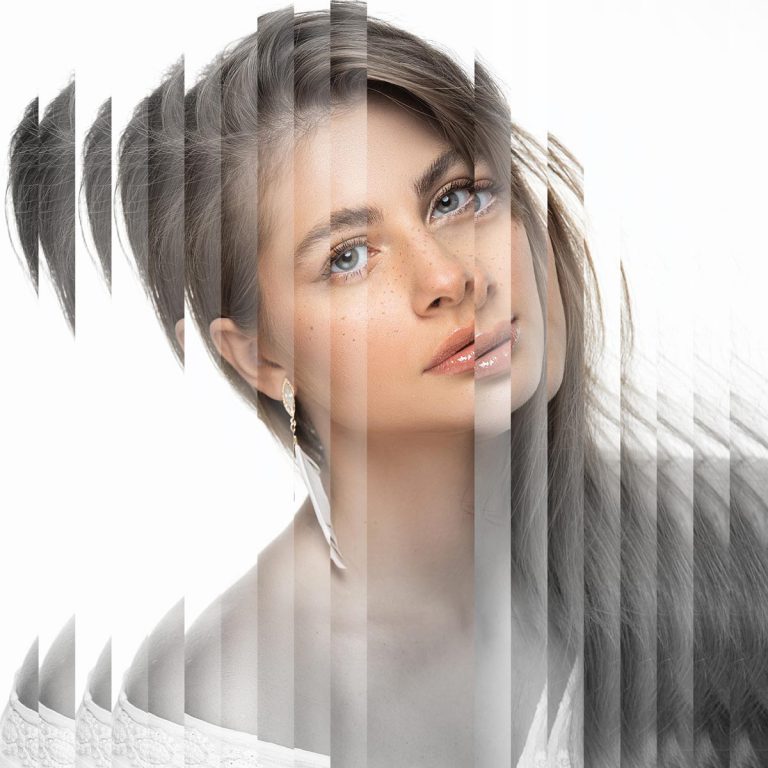 Free Photoshop Strip Fractal Mirror Effect Mockup PSD - Designbolts