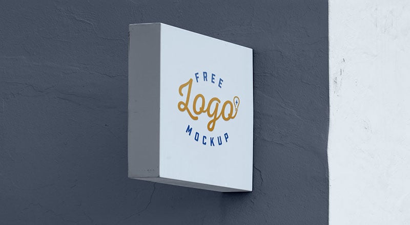 Free Sign Board Logo Mockup PSD - Designbolts