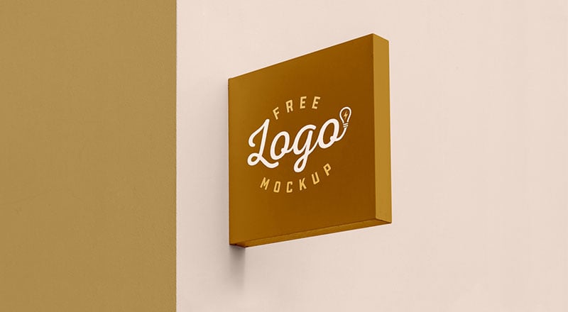 Free Square Signage Mockup PSD - Designbolts