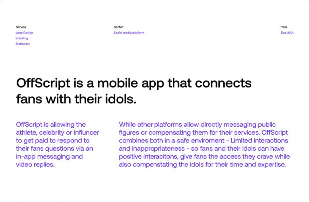 Exquisite OffScript Mobile App Brand Identity Design - Designbolts