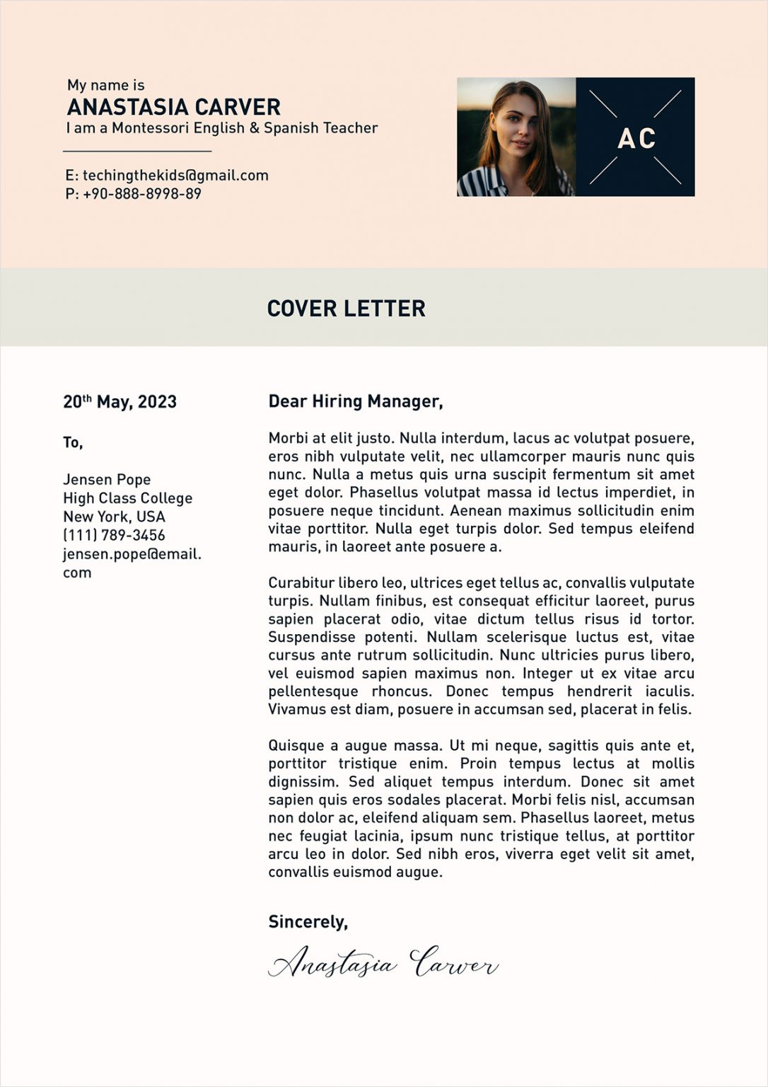 Free Cover Letter & Resume Design Template in PSD Format - Designbolts