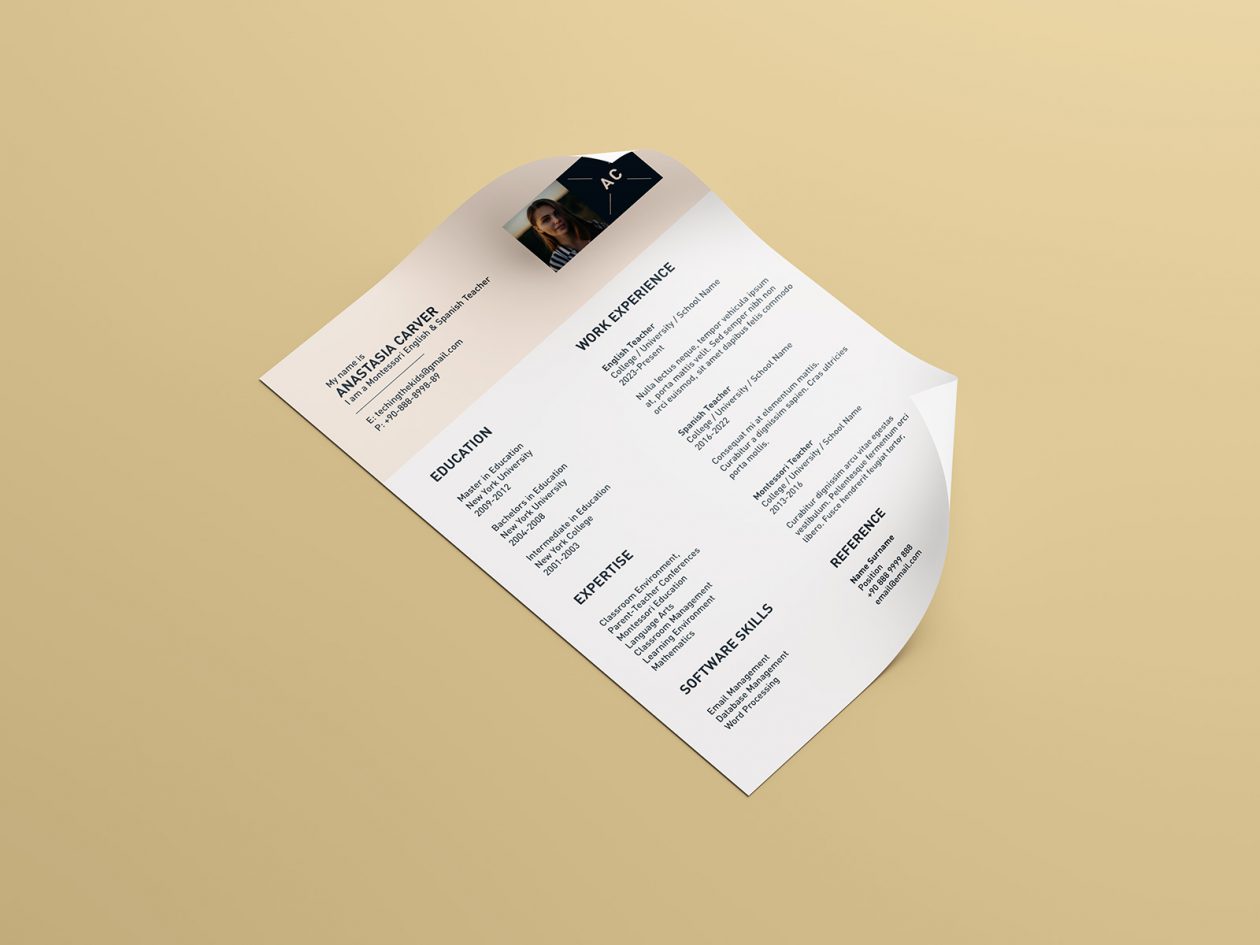 Free Cover Letter & Resume Design Template in PSD Format - Designbolts