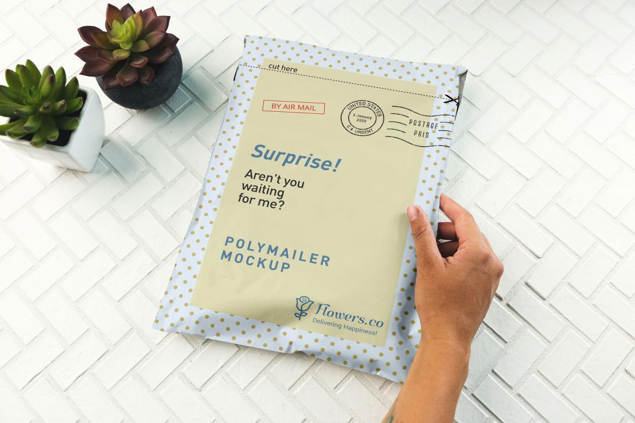 Free Poly Mailer Mockup PSD - Designbolts