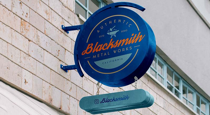 Free Round Signage Mockup PSD - Designbolts