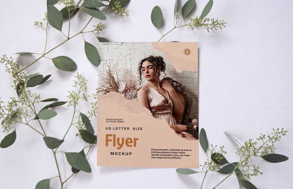 Free US Letter Size Flyer Mockup PSD - Designbolts