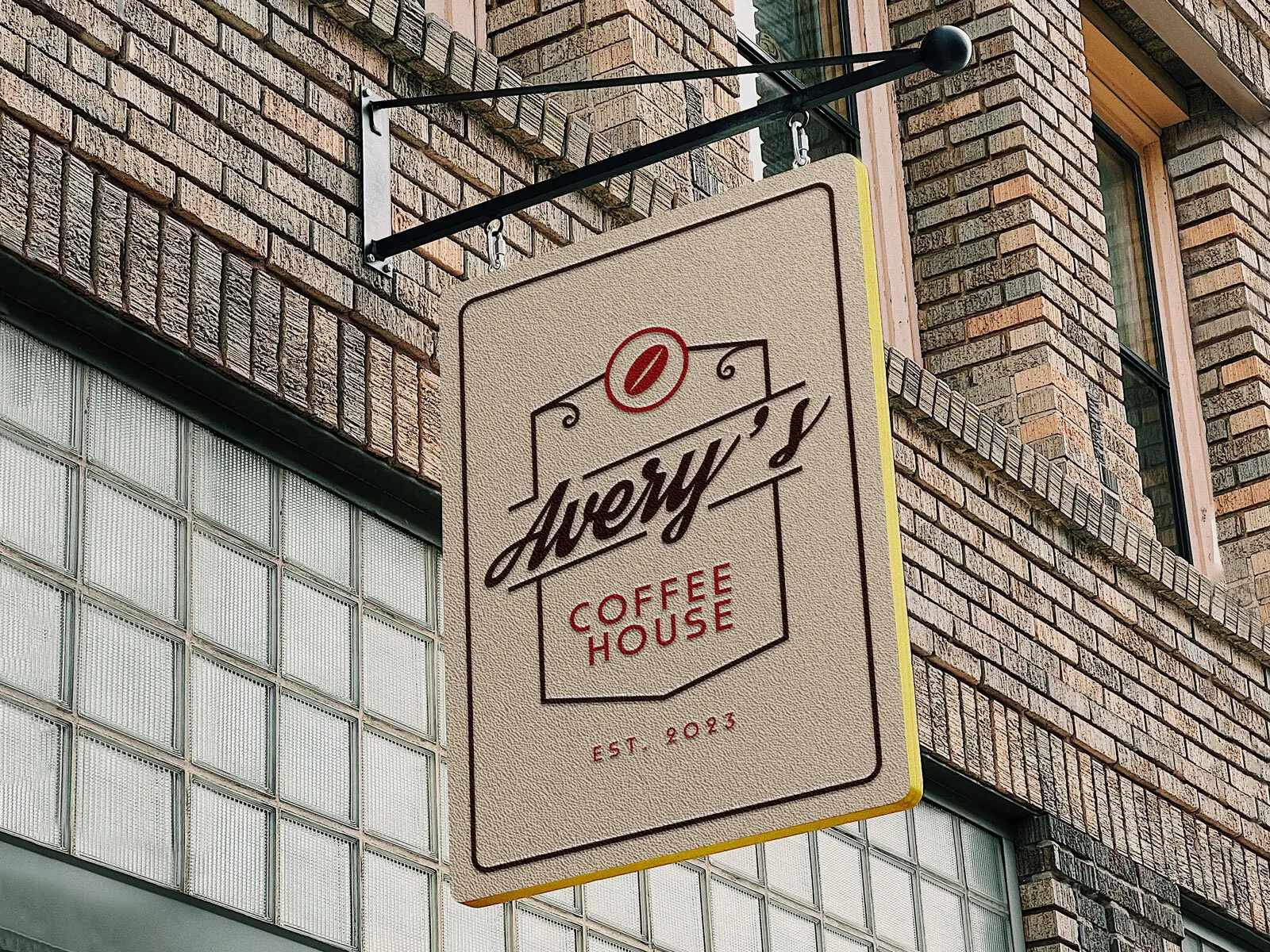 Free Wall Mounted Classic Sign Mockup PSD - Designbolts