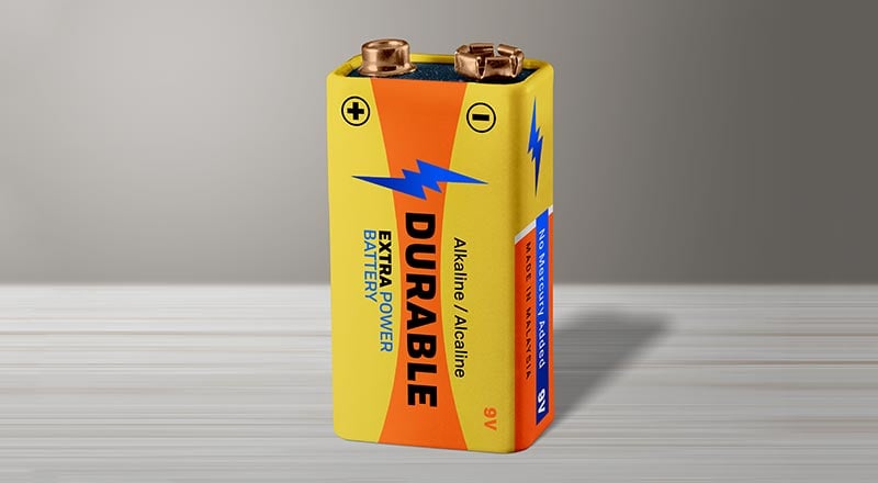 Free Lithium 9V Battery Mockup PSD - Designbolts
