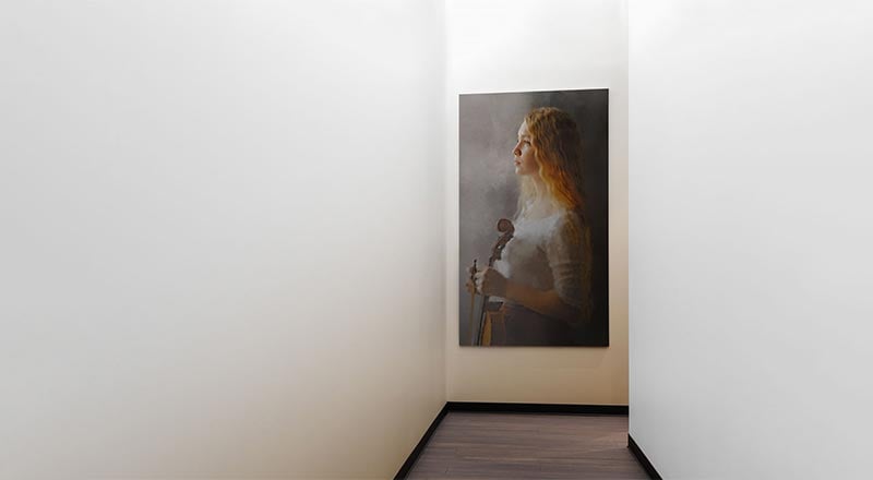 Free Poster on White Wall Mockup PSD - Designbolts