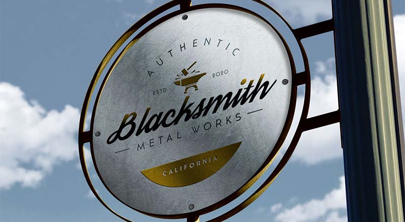 Free Round Signage Mockup PSD - Designbolts