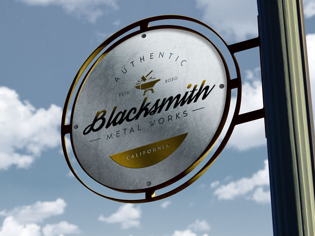 Free Round Signage Mockup PSD - Designbolts