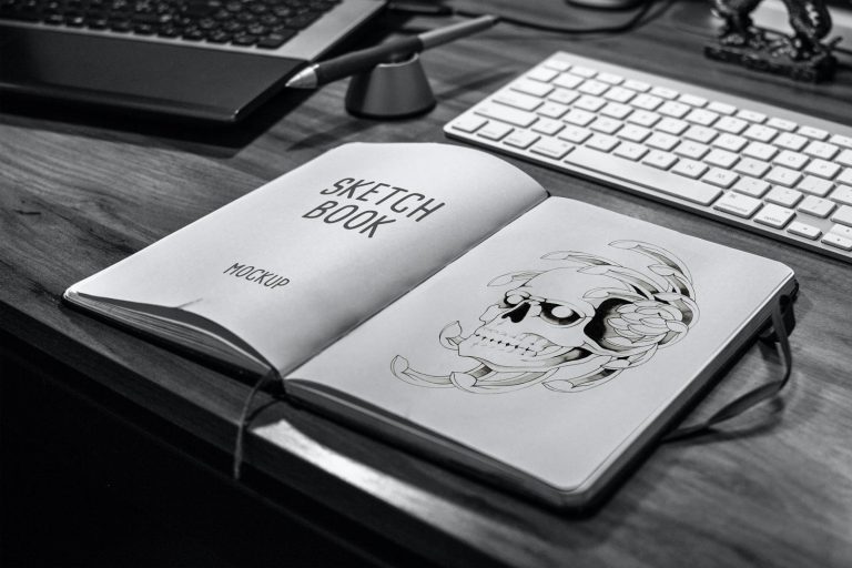 Free Sketchbook Mockup PSD - Designbolts