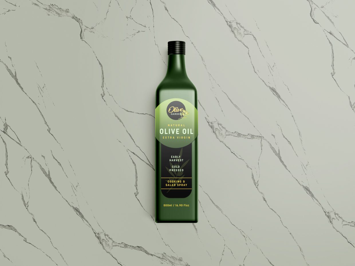 Free Olive Oil Bottle Mockup PSD - Designbolts