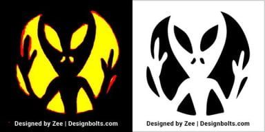 10 Free UFO & Alien Pumpkin Carving Stencils 2023 - Designbolts