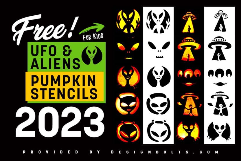 10 Free UFO & Alien Pumpkin Carving Stencils 2023 - Designbolts