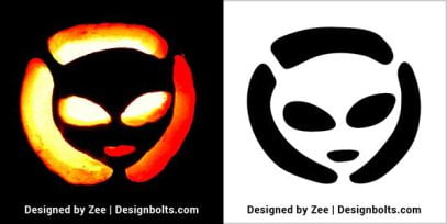 10 Free UFO & Alien Pumpkin Carving Stencils 2023 - Designbolts