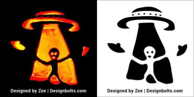 10 Free UFO & Alien Pumpkin Carving Stencils 2023 - Designbolts