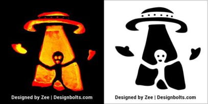 10 Free UFO & Alien Pumpkin Carving Stencils 2023 - Designbolts