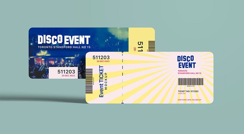 Free Event Ticket Mockup PSD - Designbolts