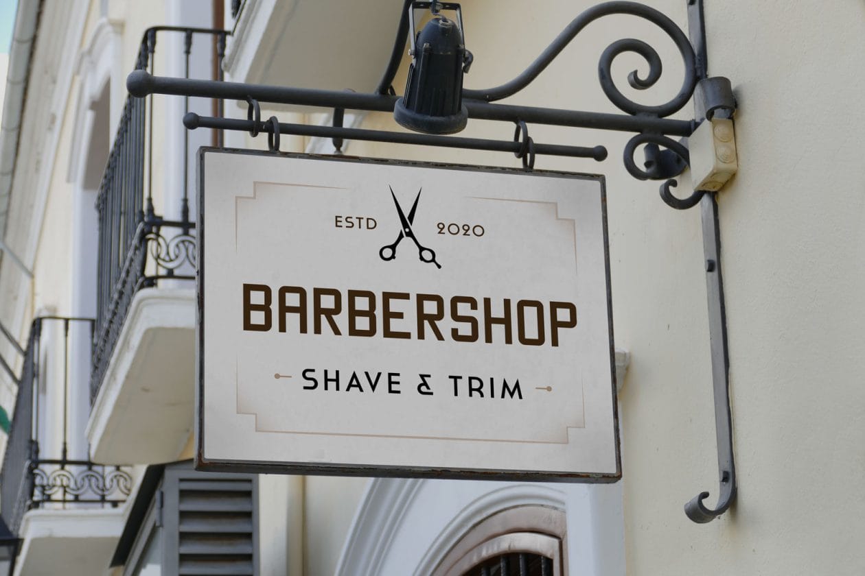 Free Classic Wall Mounted Signage Mockup PSD - Designbolts