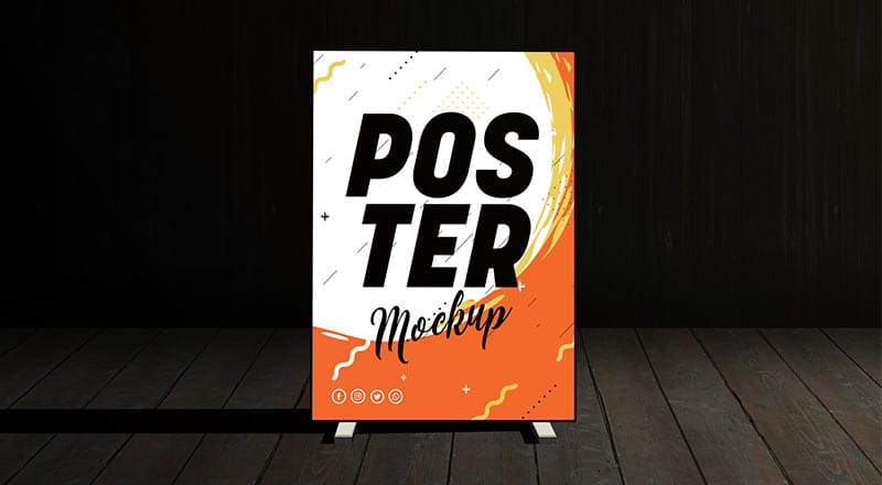 Free Street Poster Display Stand Mockup PSD - Designbolts