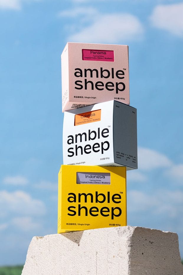 amble sheep Coffee Brand Visual Identity & Packaging Design - Designbolts