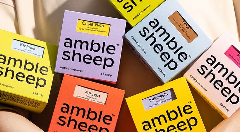 amble sheep Coffee Brand Visual Identity & Packaging Design - Designbolts