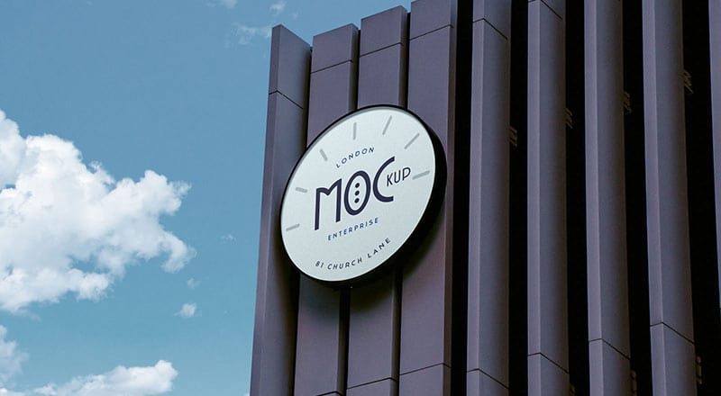 Free Building Mounted Signboard Logo Mockup PSD - Designbolts