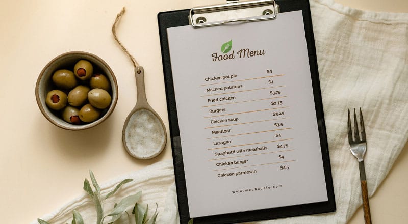 Free Clipboard Menu Mockup PSD - Designbolts