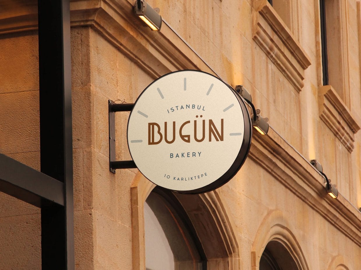 Free Round Sign Mockup PSD - Designbolts