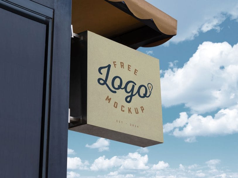 Free Square Signboard Mockup PSD - Designbolts