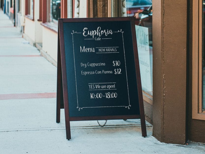 Free Wooden Chalkboard A-Stand Mockup PSD - Designbolts