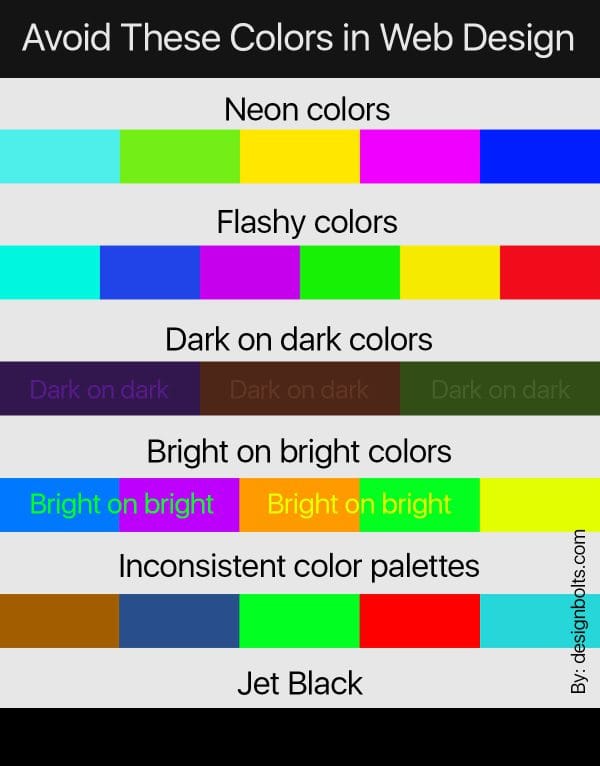 Which Colors To Avoid In Web Design? - Designbolts