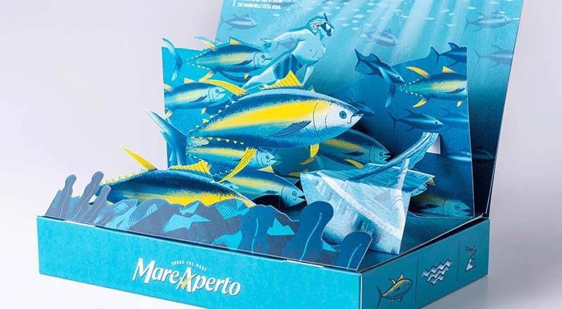 Ocean in a Box | 3D Pop-up Packaging Design for Inspiration - Designbolts