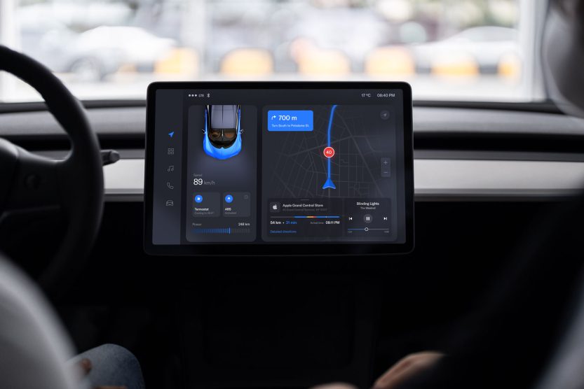 Free Car Monitor Screen UI Mockup PSD - Designbolts