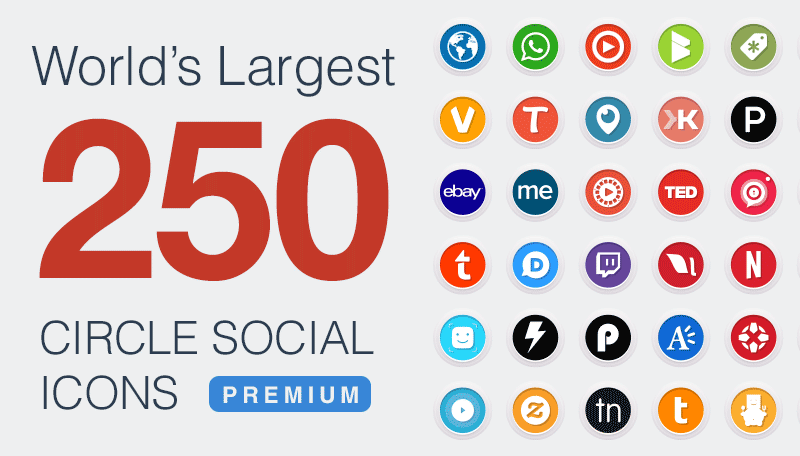 250 Vector Round Social Media Icons For $15 - Designbolts