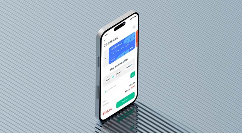 Free Standing iPhone 15 Mockup PSD - Designbolts