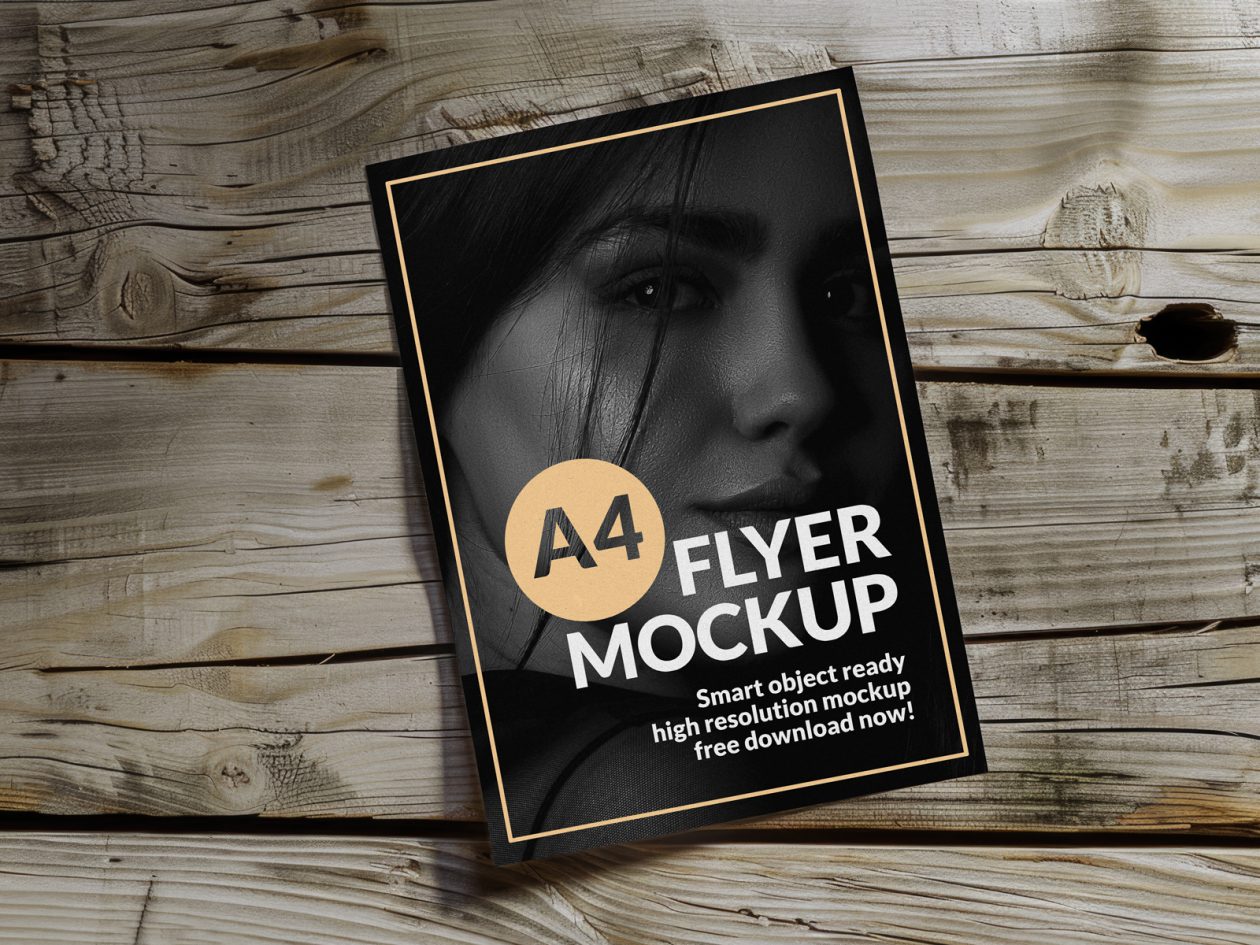 Free A4 Paper Flyer Mockup PSD - Designbolts